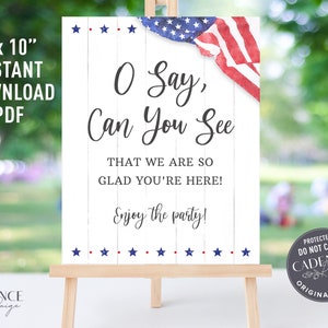 Printable 4th of July Party Sign, Welcome Sign, Patriotic Decor ...