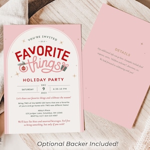 Pink Favorite Things Party Invitation, Favorite Things Holiday Party ...
