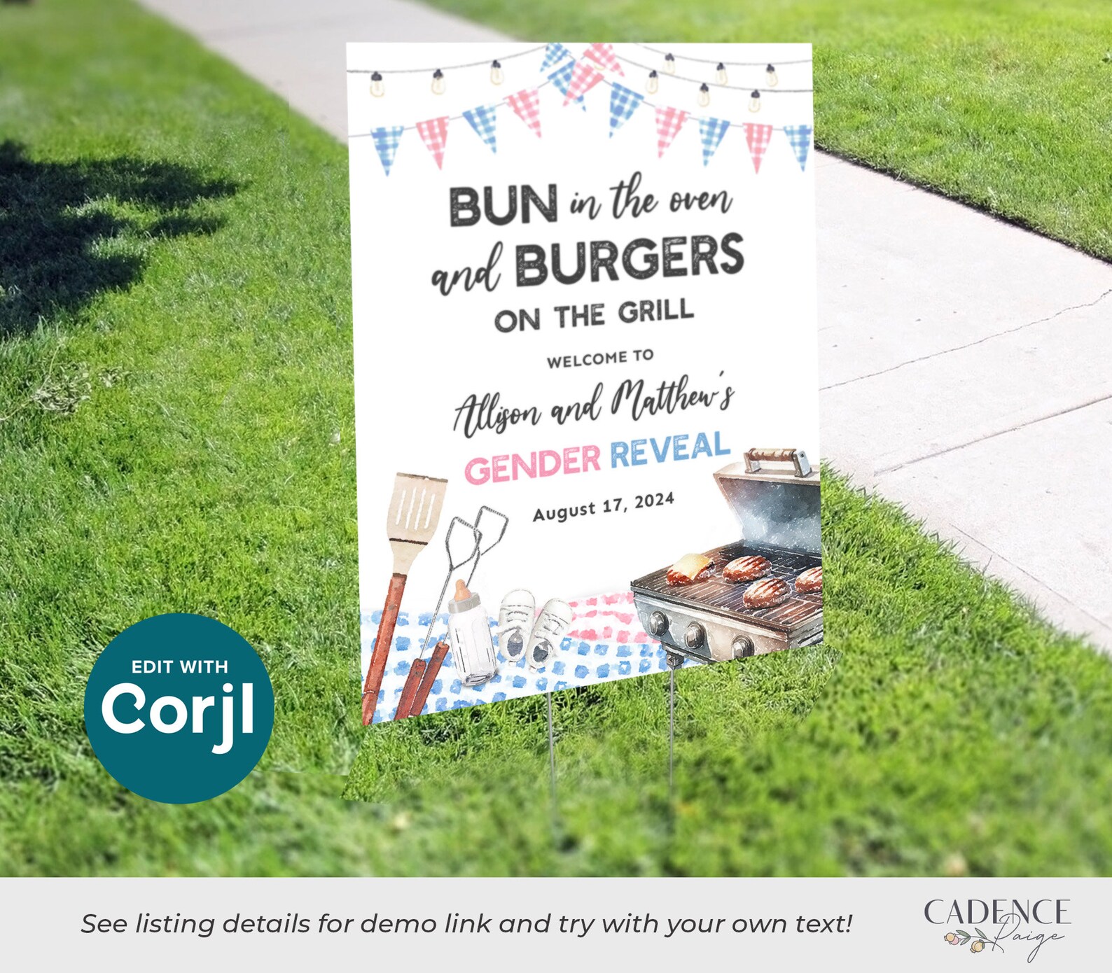 Gender Reveal Welcome Sign, Gender Reveal Poster, Gender Reveal Baby-q ...