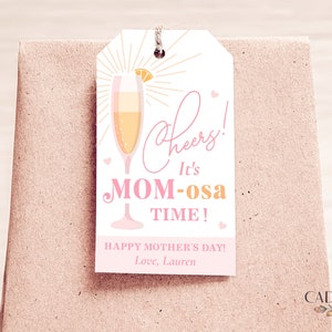 Mimosa Mother's Day Gift Tag, Mom-osa Gift Tag for Mom Friends, Fun ...
