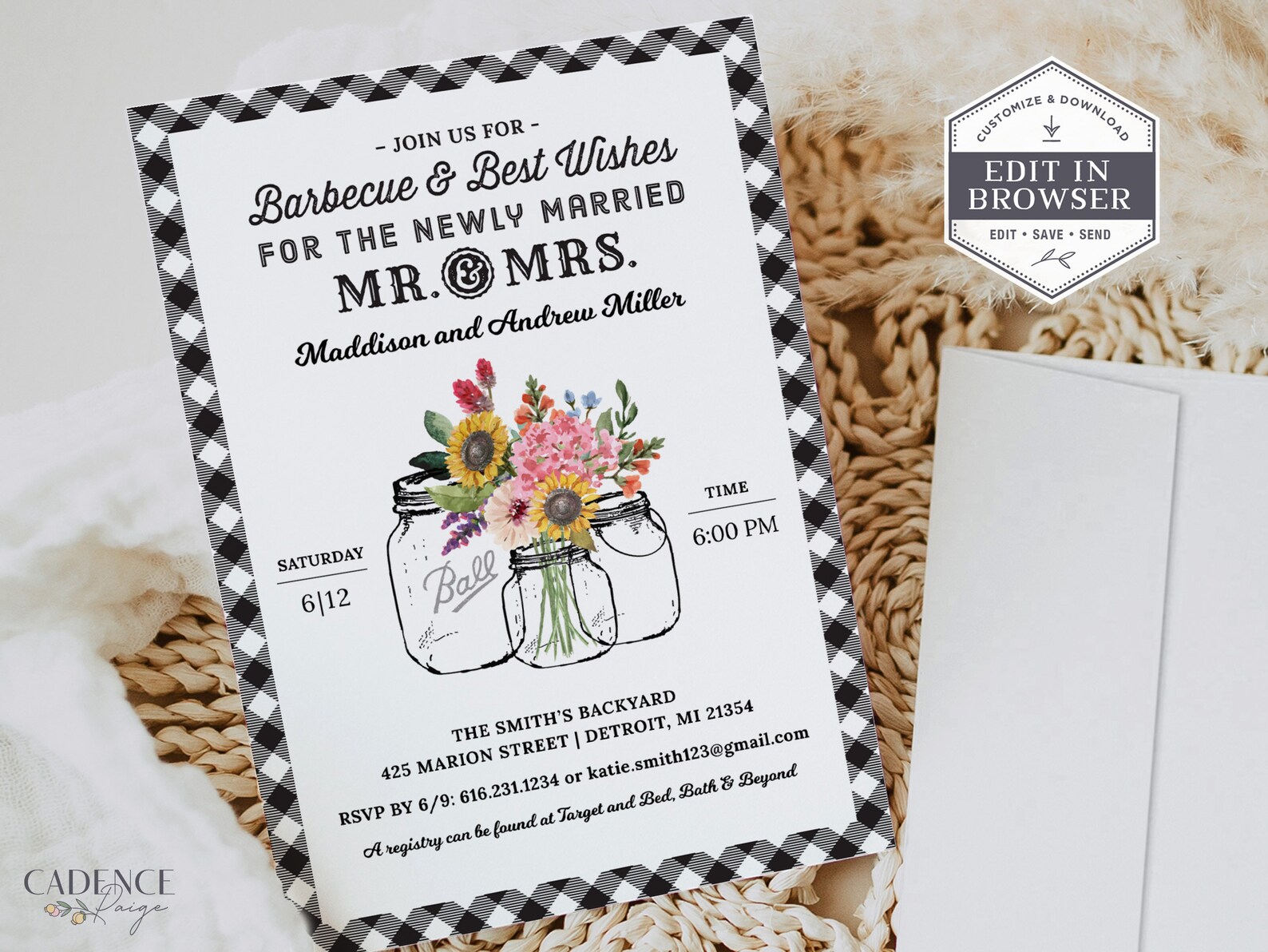 BBQ Wedding Reception I Do BBQ Invite Backyard Wedding - Etsy
