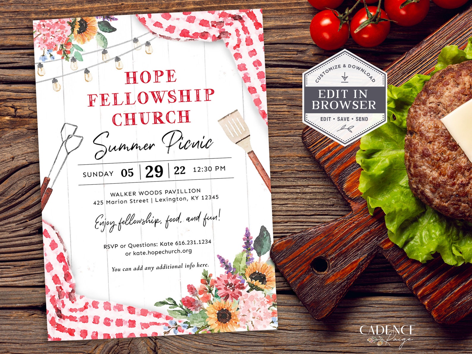 Community Picnic Invitation Neighborhood Picnic Invitation - Etsy