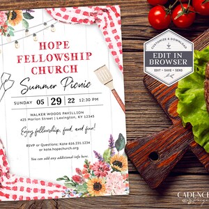 Community Picnic Invitation Neighborhood Picnic Invitation - Etsy