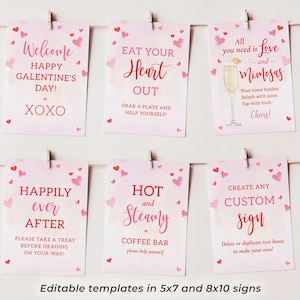 Galentine's Day Party Signs, Printable Valentine's Day Party Decor ...