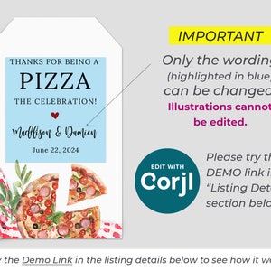 Pizza Favor Tags, Pizza Thank You Tags, Printable Pizza Favors, Italian ...