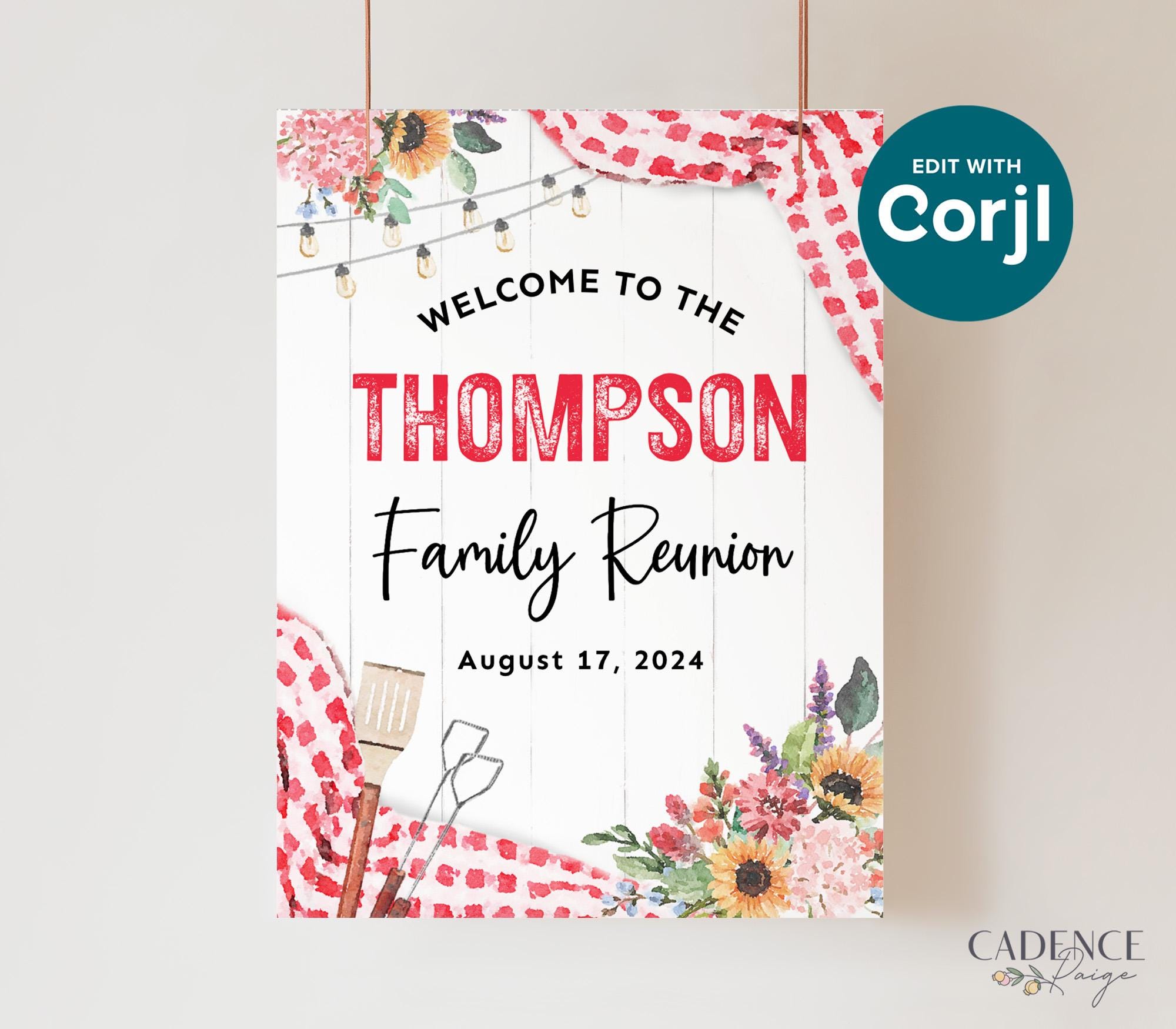 Family Reunion Sign Family Reunion Welcome Sign Family Picnic Sign ...