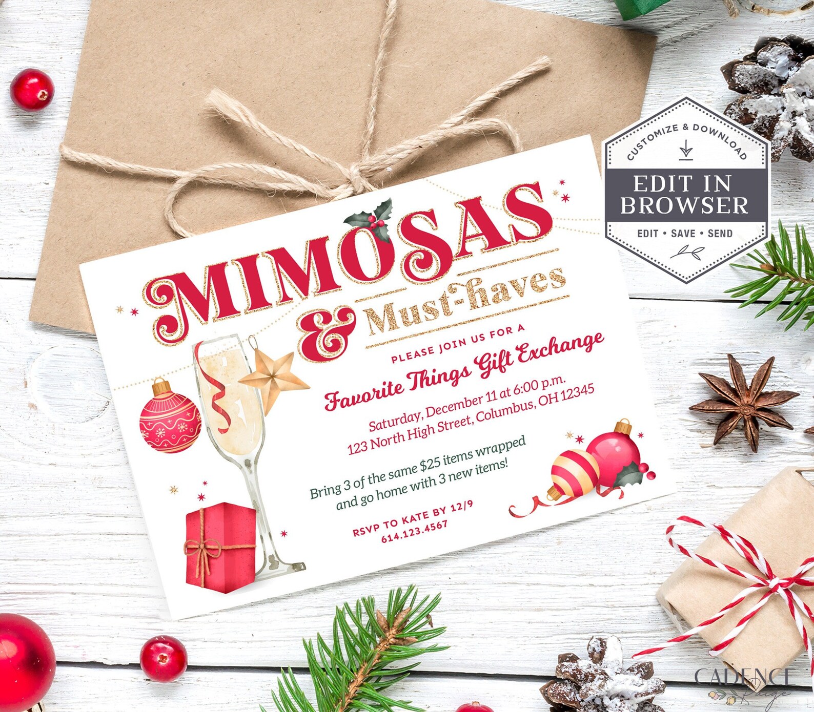 Favorite Things Party Invite Gift Exchange Invite Christmas - Etsy