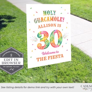 30th Birthday Sign, 30th Birthday Welcome Sign, Holy Guacamole Sign ...
