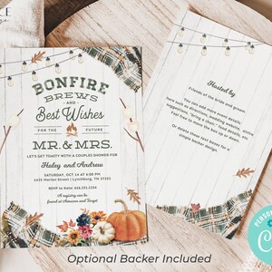 Bonfire Couples Shower Invitation, Autumn Wedding Shower Invite ...