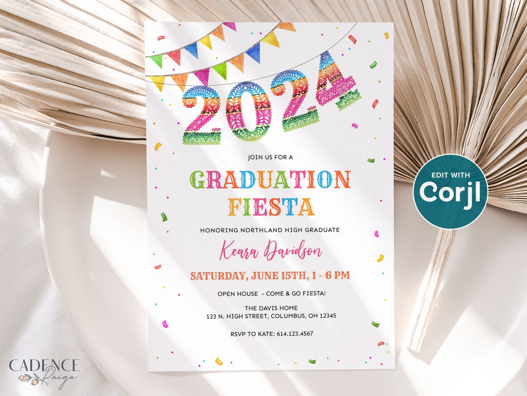 Graduation Fiesta Invitation, Grad Party Fiesta Invitation, Fiesta Grad ...