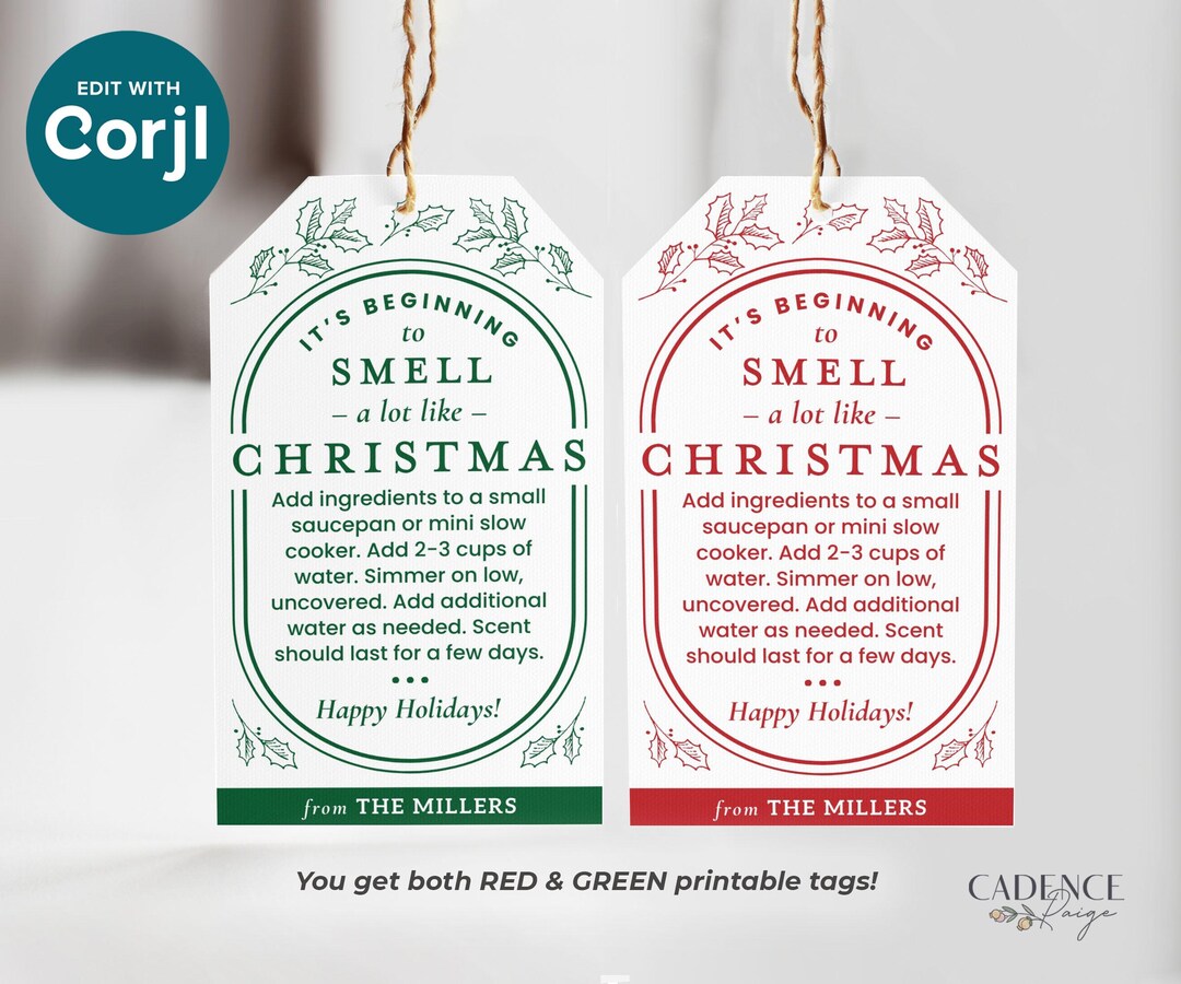 Printable Stovetop Potpourri Gift Tag, Christmas Potpourri Tag, Holiday ...