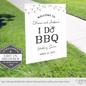 I Do BBQ Welcome Sign, Rustic BBQ Rehearsal Dinner Sign, Bbq Welcome ...