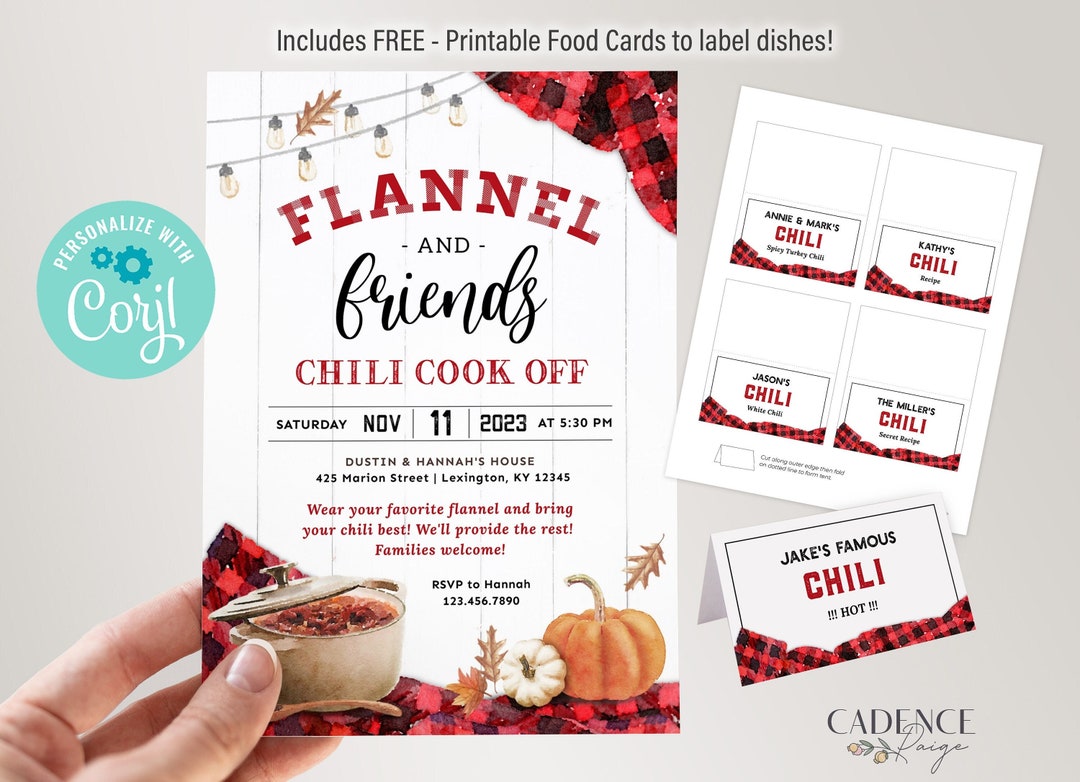 Fall Chili Cook off Invitation, Chili Party, Friendsgiving Invitation ...