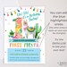 Llama First Birthday, 1st Fiesta Invite, Llama Fun Invite, 1st Birthday ...