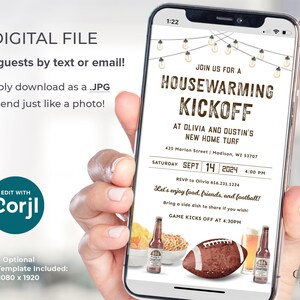 Housewarming Party Invitation Football Housewarming Kickoff Invite ...