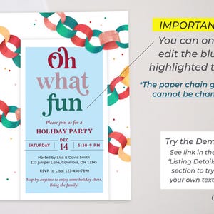 Oh What Fun Holiday Party Invitation, Christmas Open House Invitation ...