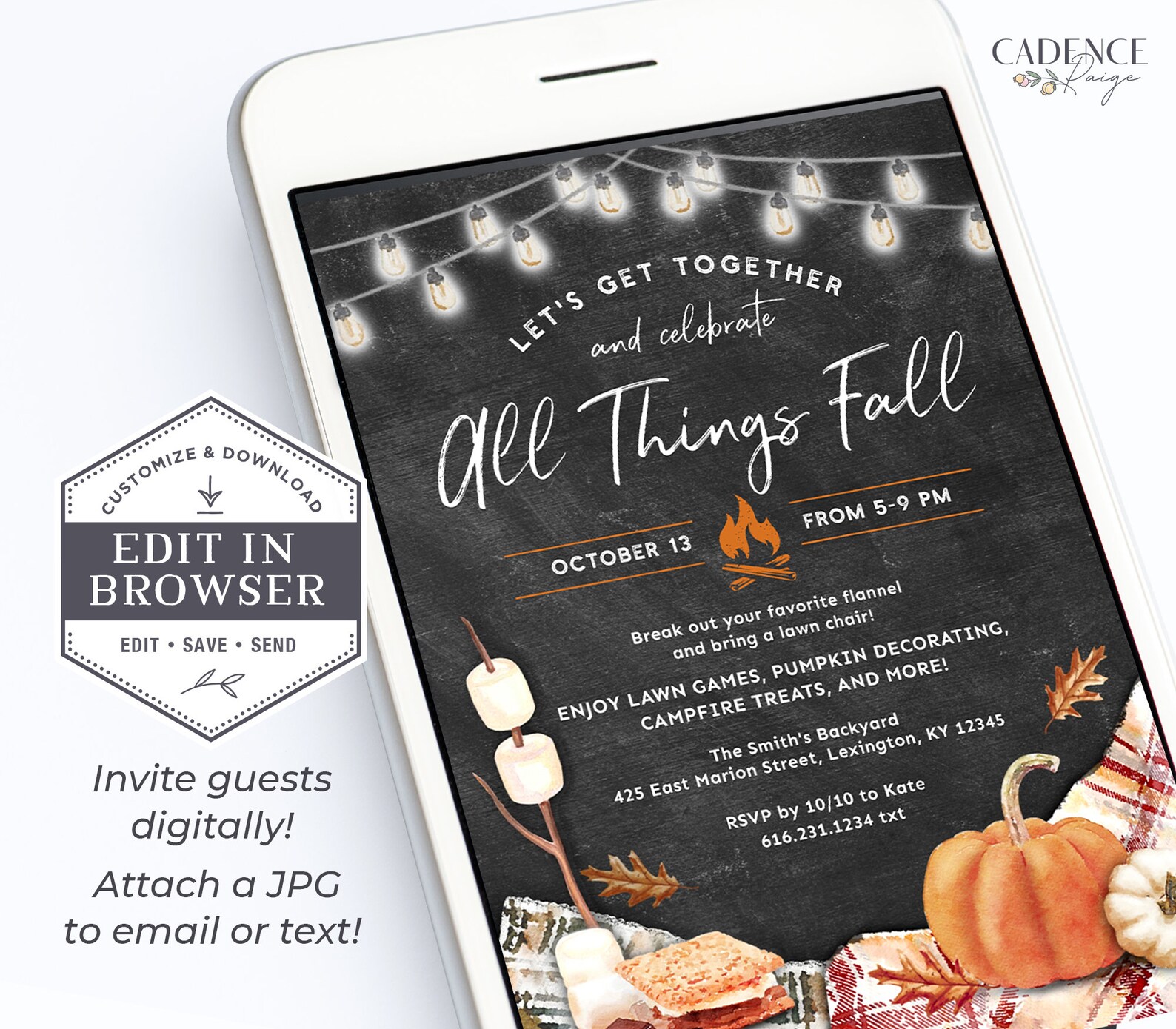 Fall Celebration Party Invitation Neighborhood Fall Party - Etsy