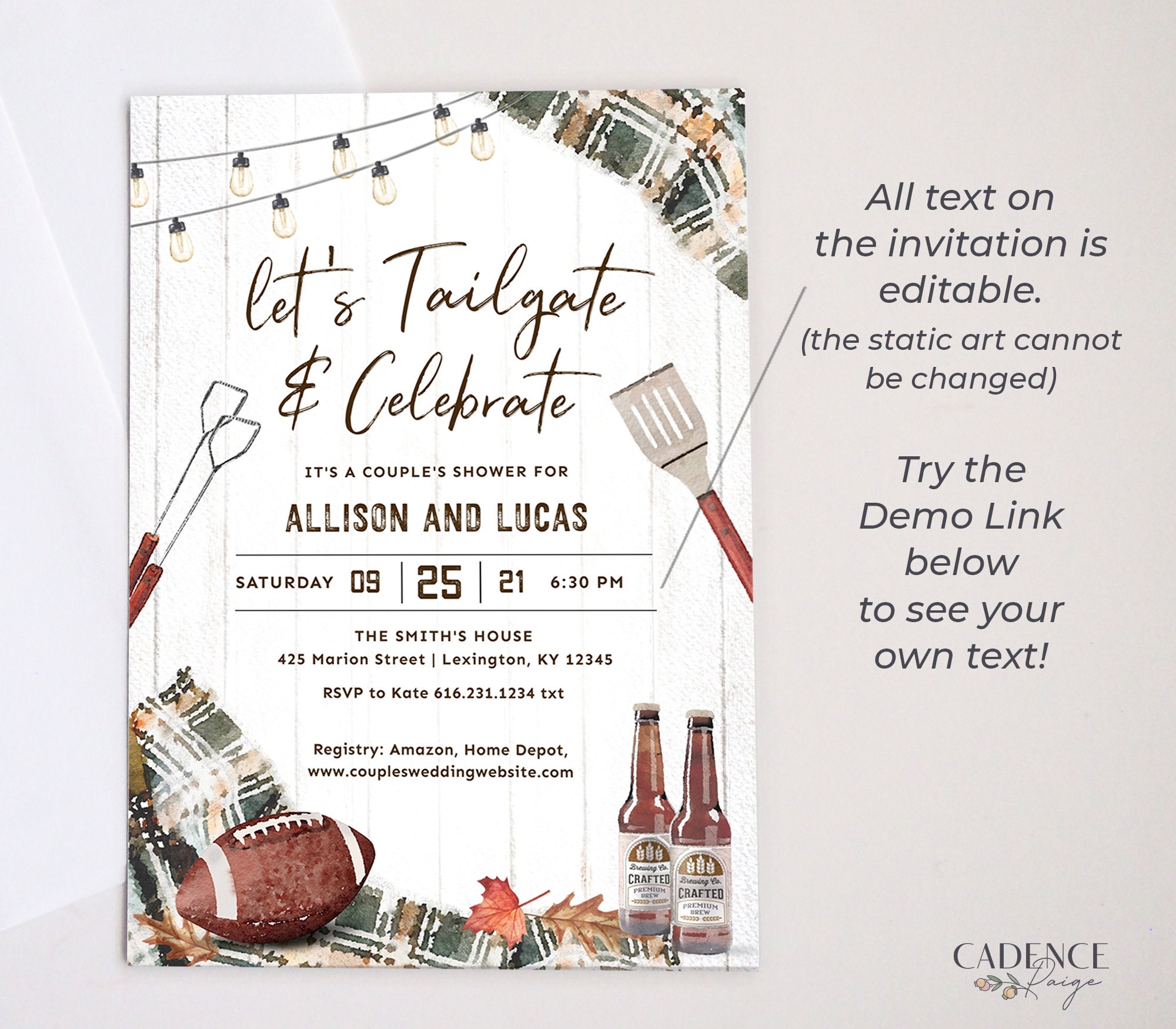 Tailgate and Celebrate Invite Football Party Invitation | Etsy