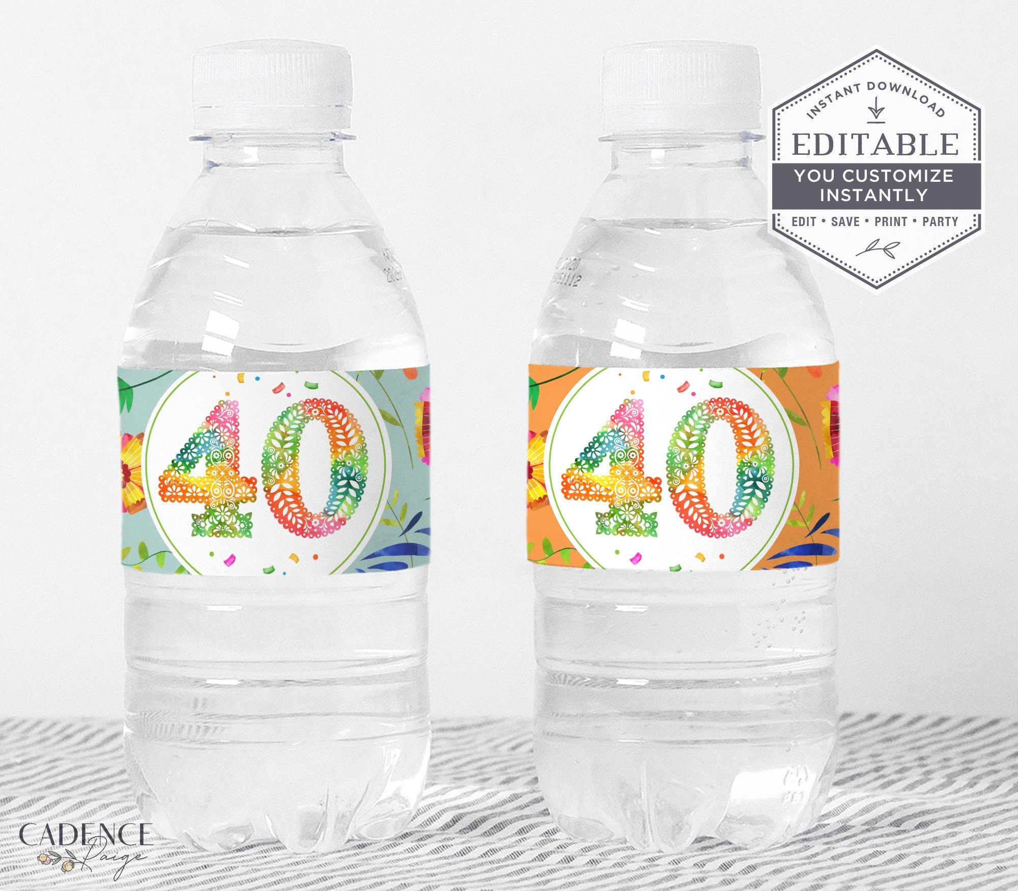 Printable Water Bottle Labels Fiesta Water Bottle Labels - Etsy