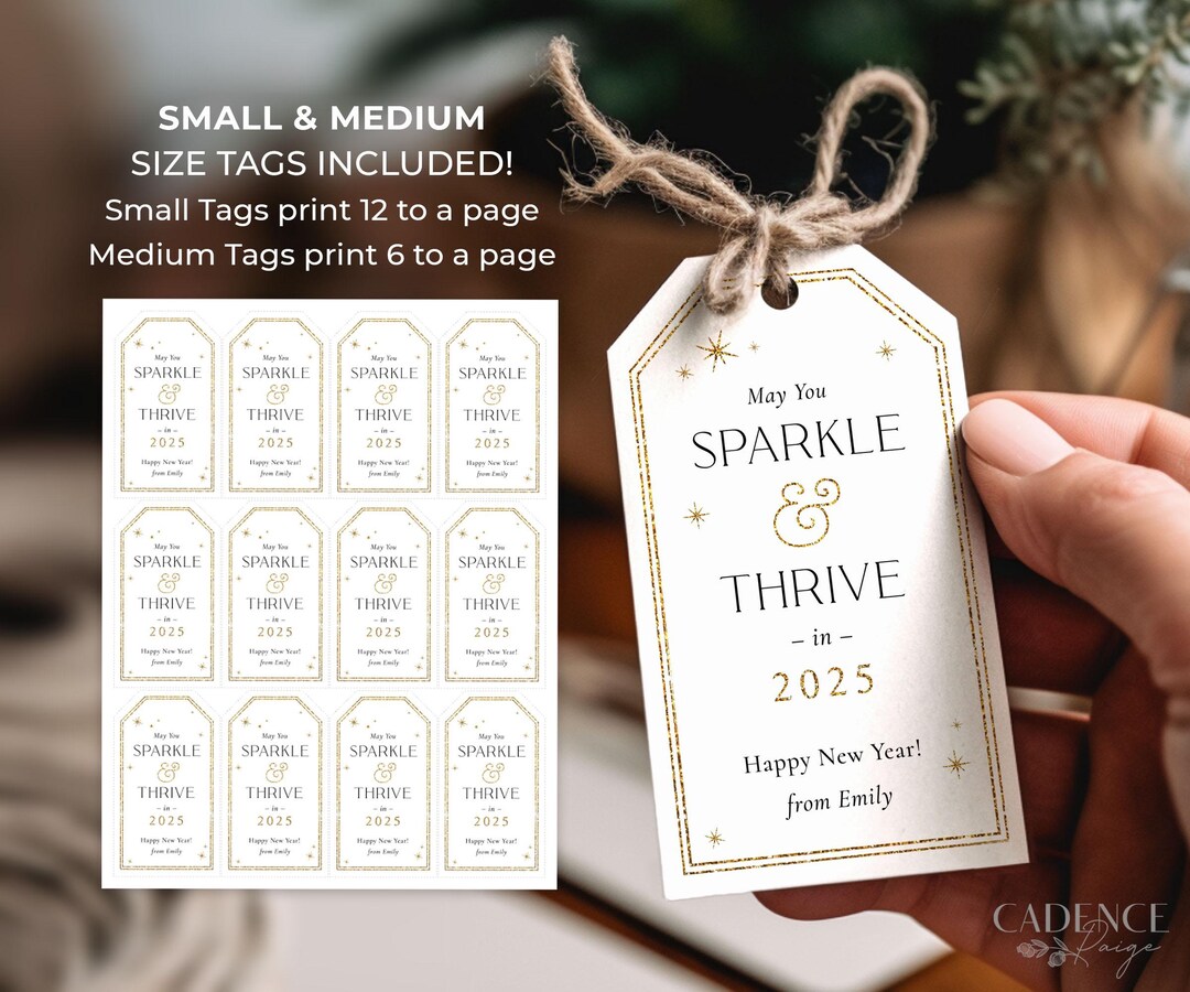 Happy New Year Gift Tag 2025, Printable New Years Tag, Editable New ...