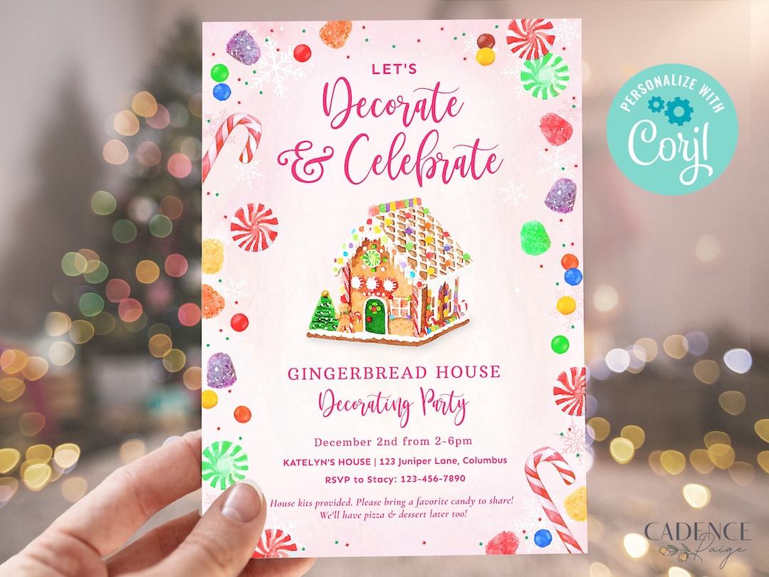 Gingerbread House Party Invitation, Fun Holiday Party Invitation for ...