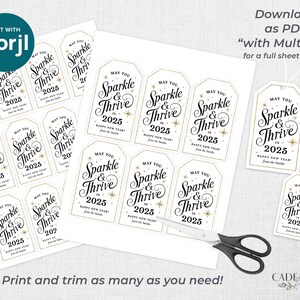Happy New Year Gift Tag, Printable New Years Tag, New Years Eve ...