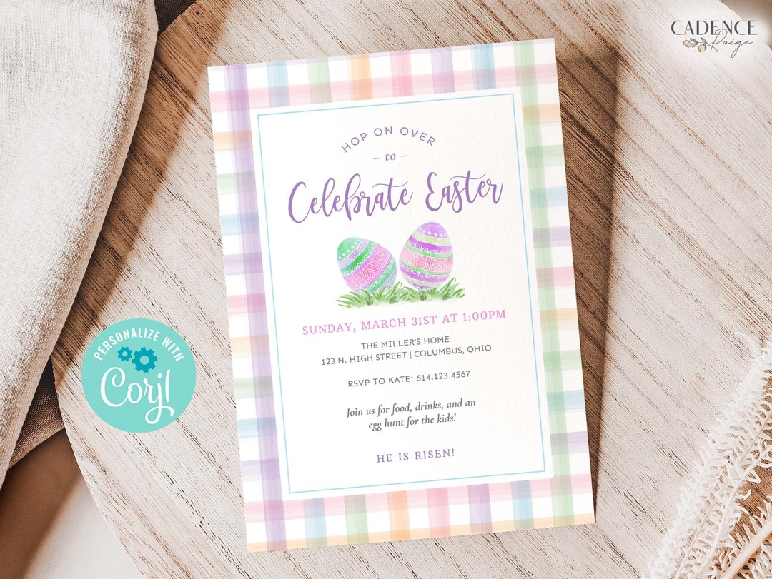 Easter Invitation, Easter Brunch Invitation, Easter Sunday Invitation ...