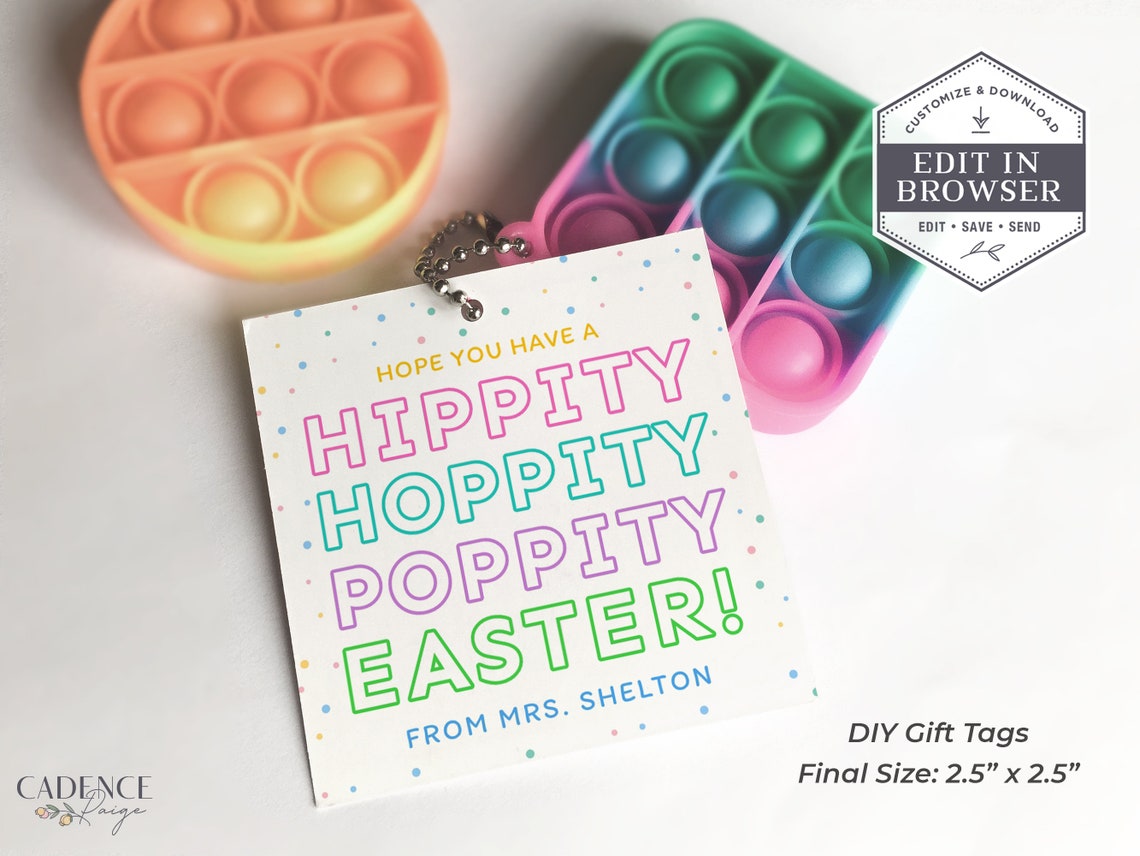 Easter Pop It Tags Printable Easter Tags for Kids Easter - Etsy