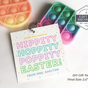 Easter Pop It Tags, Printable Easter Tags for Kids, Easter Gift Tags ...