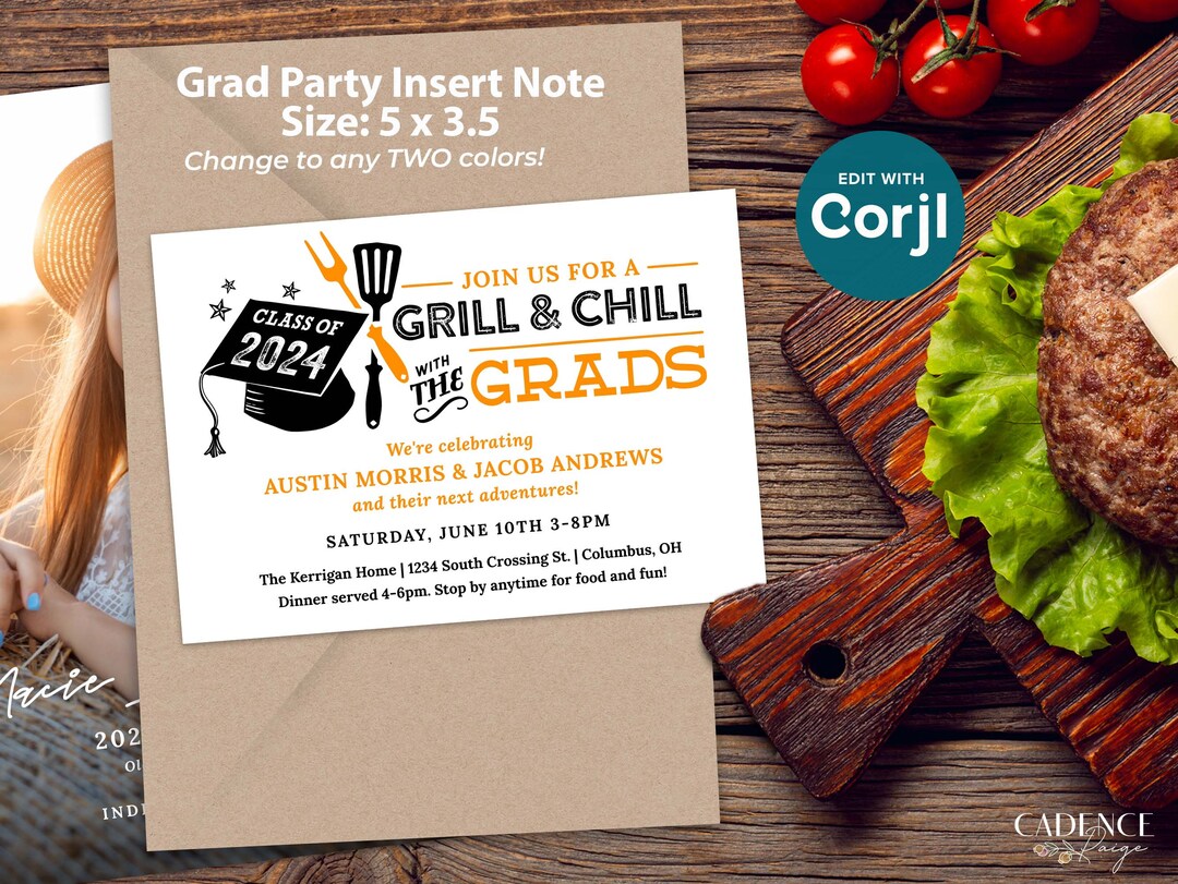 Insert Note for Shared Graduation Party Invite for Multiple Grads Extra ...