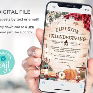 Friendsgiving Invitation, Flannel and Friends Invite, Fall Bonfire ...