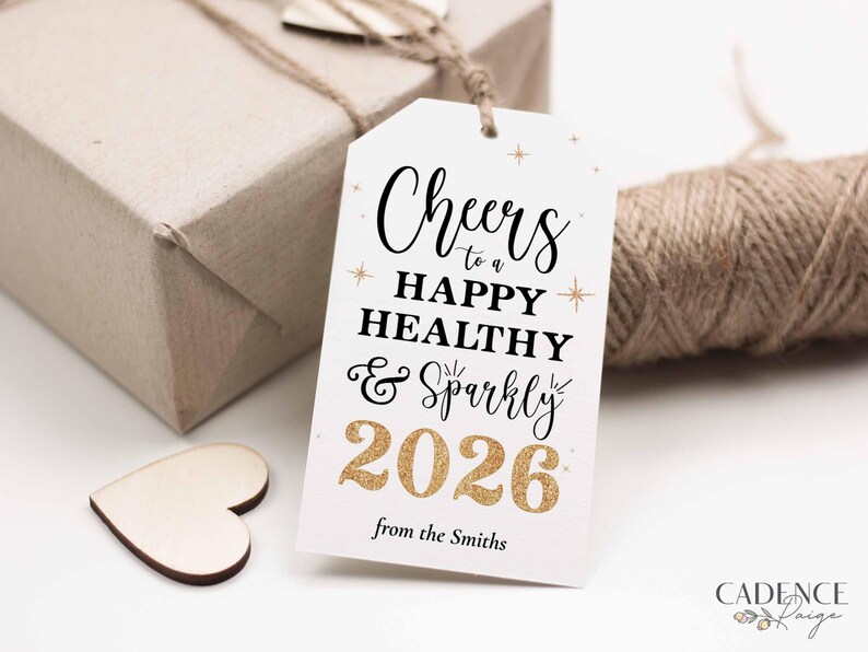 Happy New Year Gift Tag, Printable New Years Tag, Editable New Years ...
