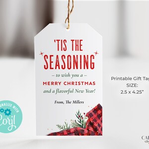 Seasoning Gift Tag, Spice Gift Tag, Homemade Spice Gift Tags, Food Gift ...