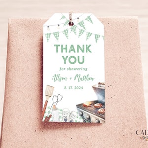 Printable Bun in the Oven Favor Tags Babyq Green Baby Shower BBQ Favors ...