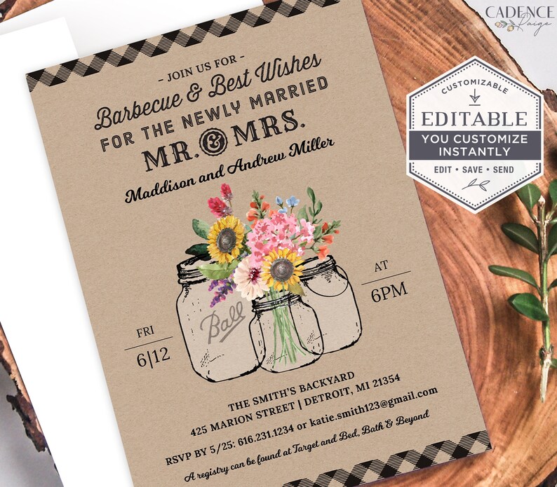 BBQ Wedding Reception I Do BBQ Invite Newlywed BBQ | Etsy