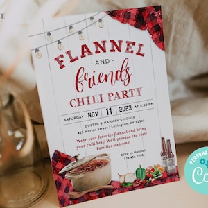 Chili Cook off Invitation, Chili Party, Chili Potluck Party Invitation ...