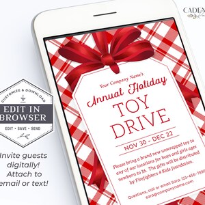 Holiday Toy Drive Flyer Printable Kids Christmas PTO PTA School ...