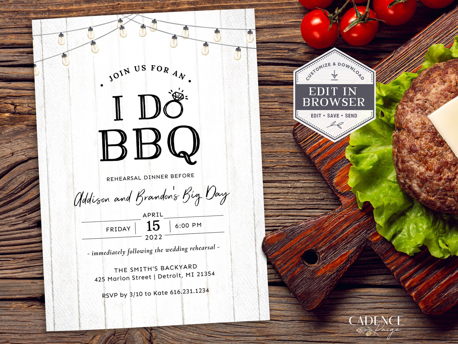 I Do BBQ Invitation BBQ Rehearsal Dinner Invitation Backyard - Etsy