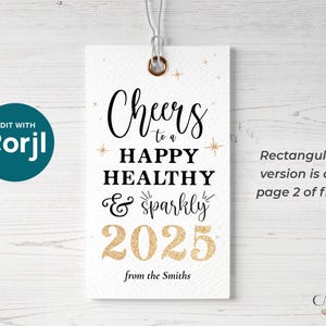 Happy New Year Gift Tag, Printable New Years Tag, Editable New Years ...