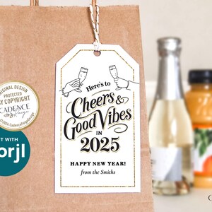 New Years Tag, Happy New Year Gift Tag, Printable New Years Tag, New ...