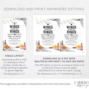 Hot Wings Couples Shower Invitation, Wing Night, Casual Rehearsal ...