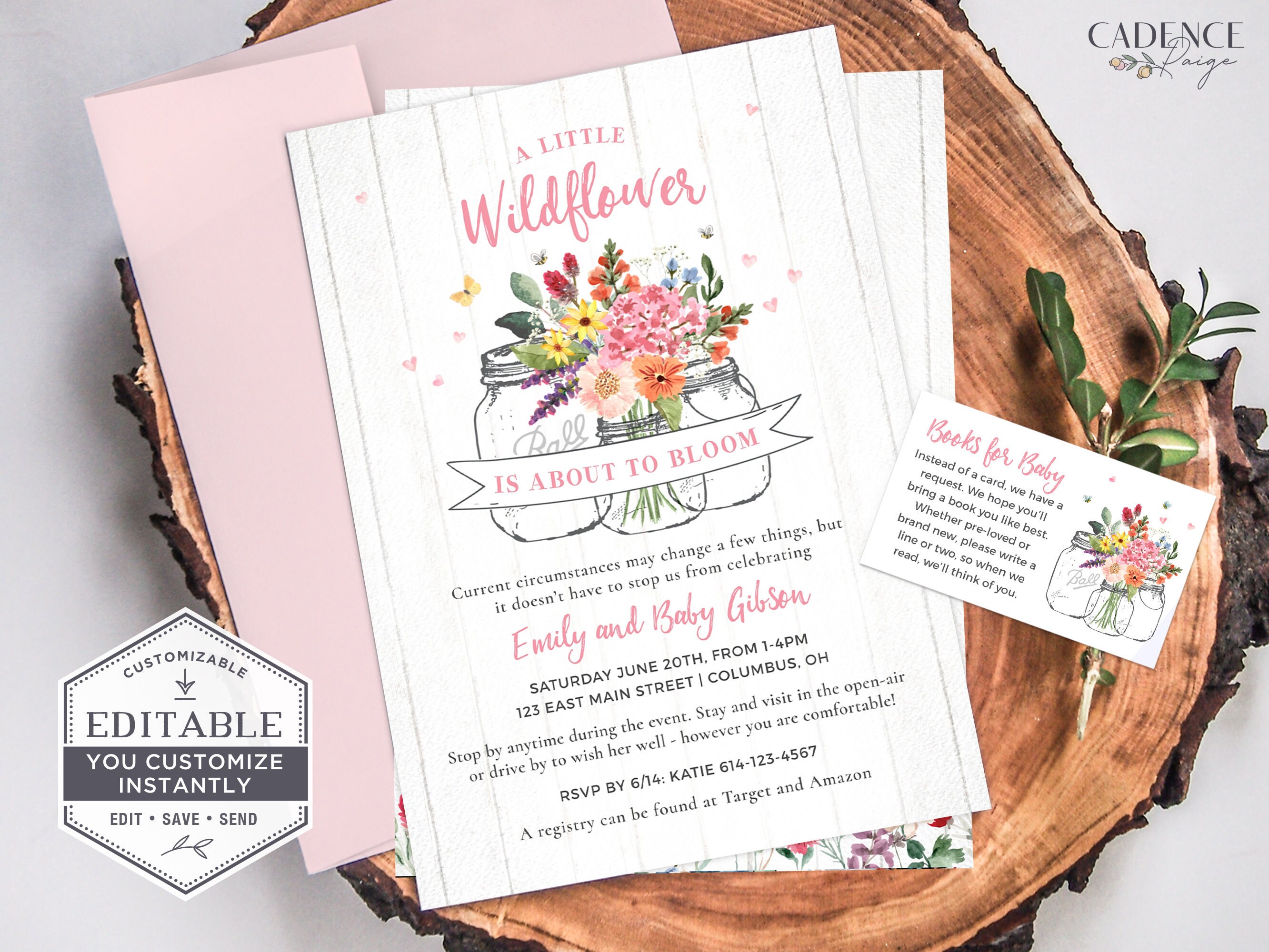 Wildflower Baby Shower Invitation Little Wildflower Baby | Etsy