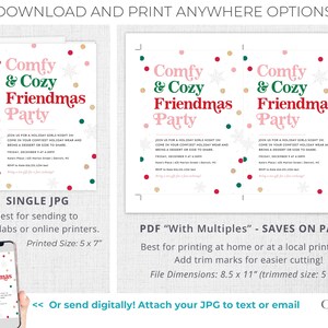 Friendmas Party Invitation, Christmas PJ Party Invitation, Girls Night ...