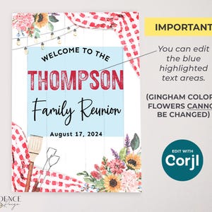 Family Reunion Sign Family Reunion Welcome Sign Family Picnic Sign ...