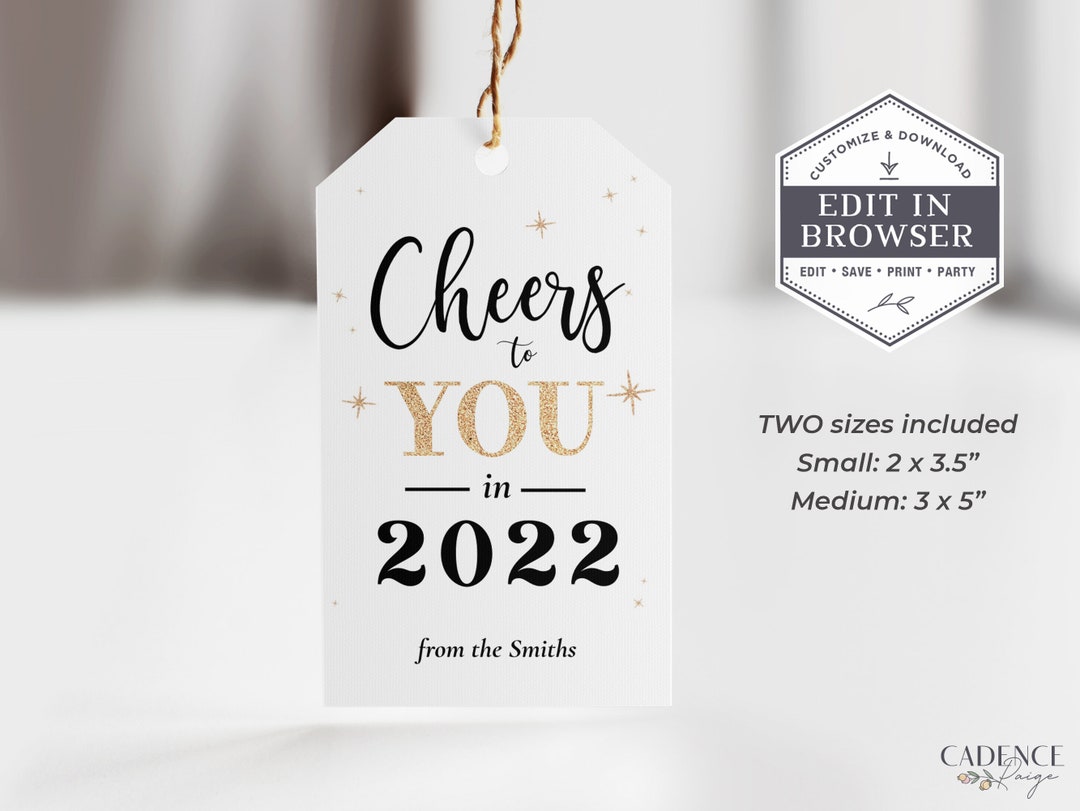 New Years Gift Tag Printable New Years Gift Tag Editable New - Etsy
