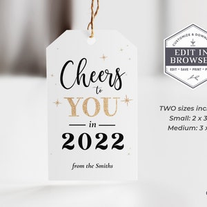 New Years Gift Tag Printable New Years Gift Tag Editable New - Etsy