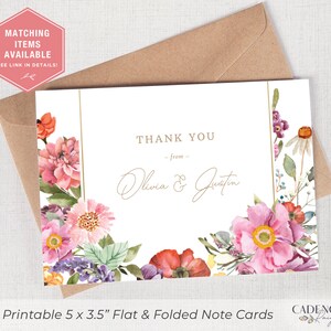 Wildflower Bridal Shower Favor Tags, Printable Wildflower Treat Tags ...