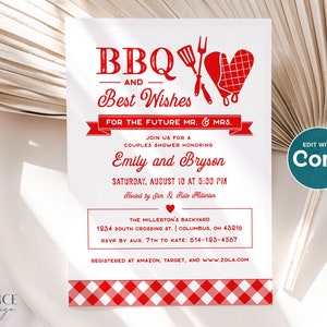 BBQ Couples Shower Invitation for I Do BBQ Backyard Wedding Shower ...