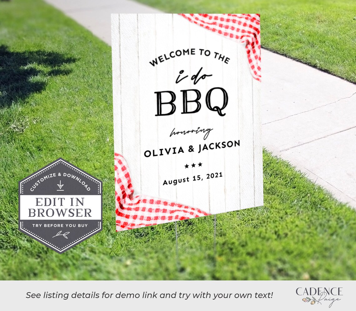 I Do BBQ Welcome Sign I Do BBQ Reception Welcome Sign Bbq | Etsy
