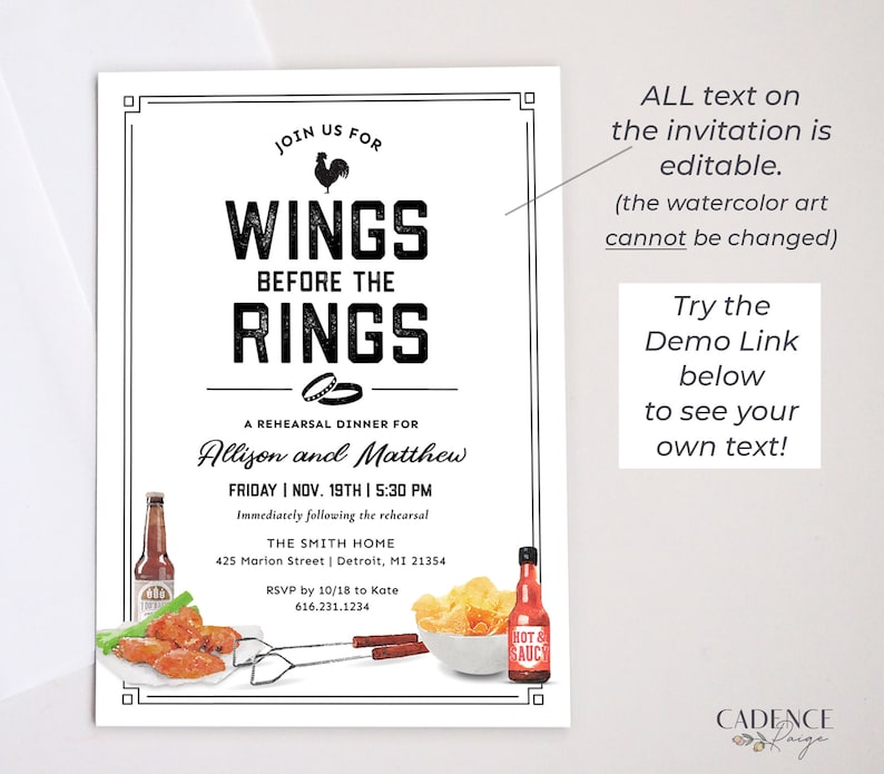 Casual Engagement Party Invitation Wing Night Casual - Etsy